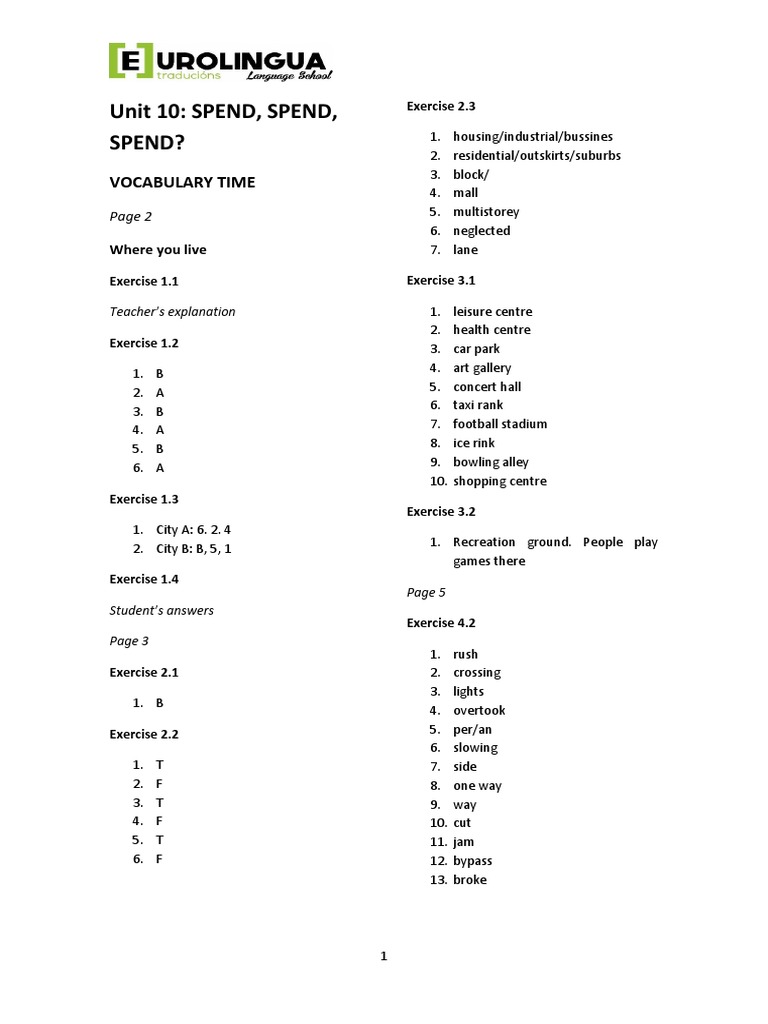 Vocabulary and Grammar Exercises | PDF | Clothing | Softlines (Retail)