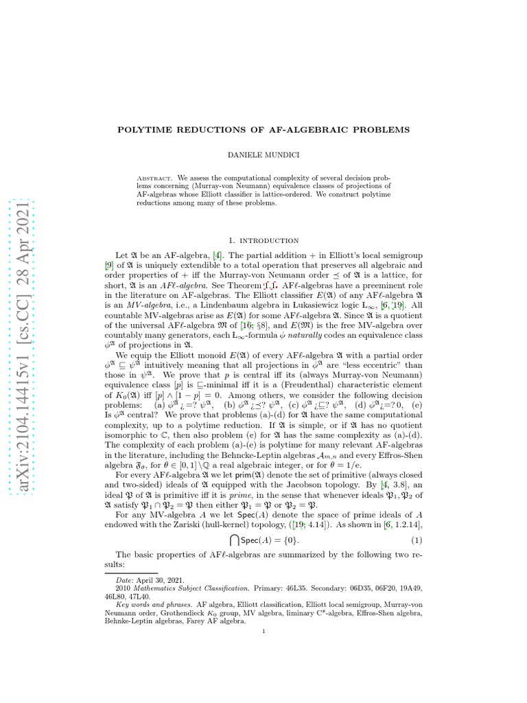 2104 14415 | PDF | Mathematical Structures | Algebraic Structures