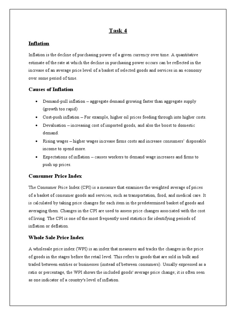 Task 4 | PDF | Consumer Price Index | Inflation