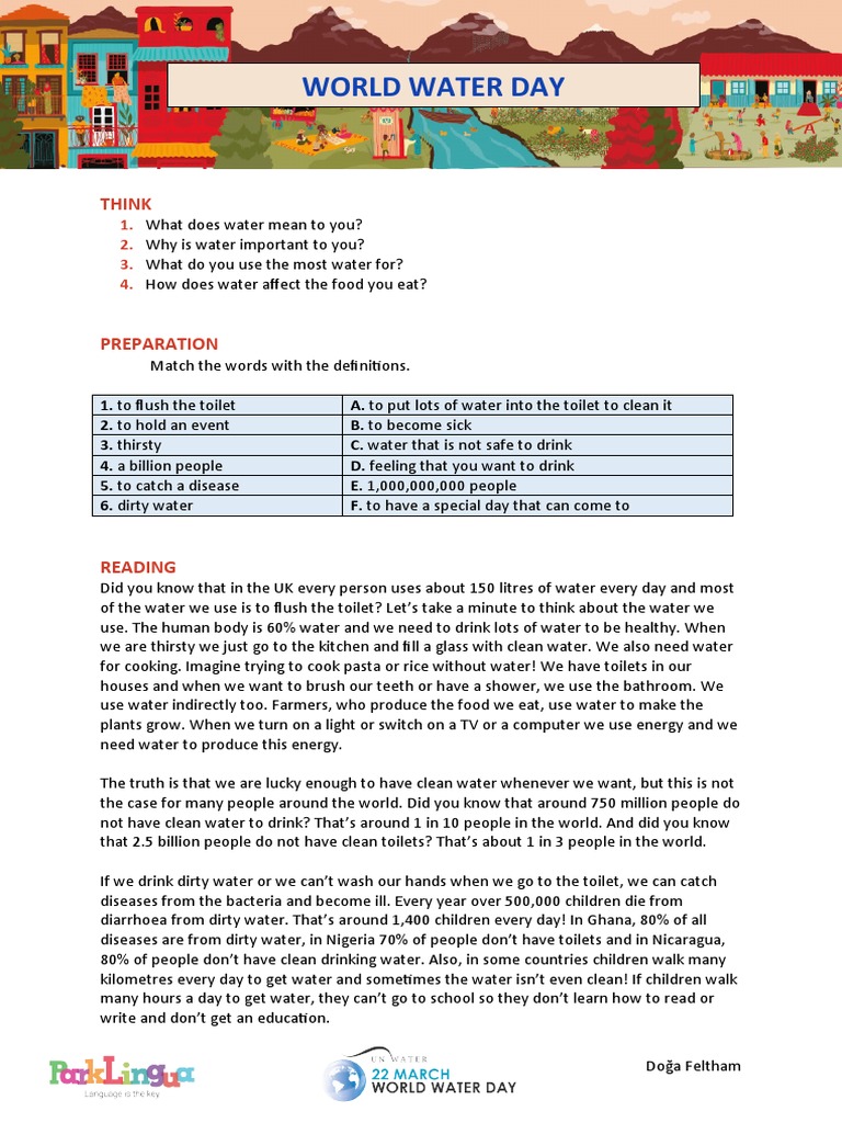 World Water Day Classroom Posters CLT Communicative Language Teach ...