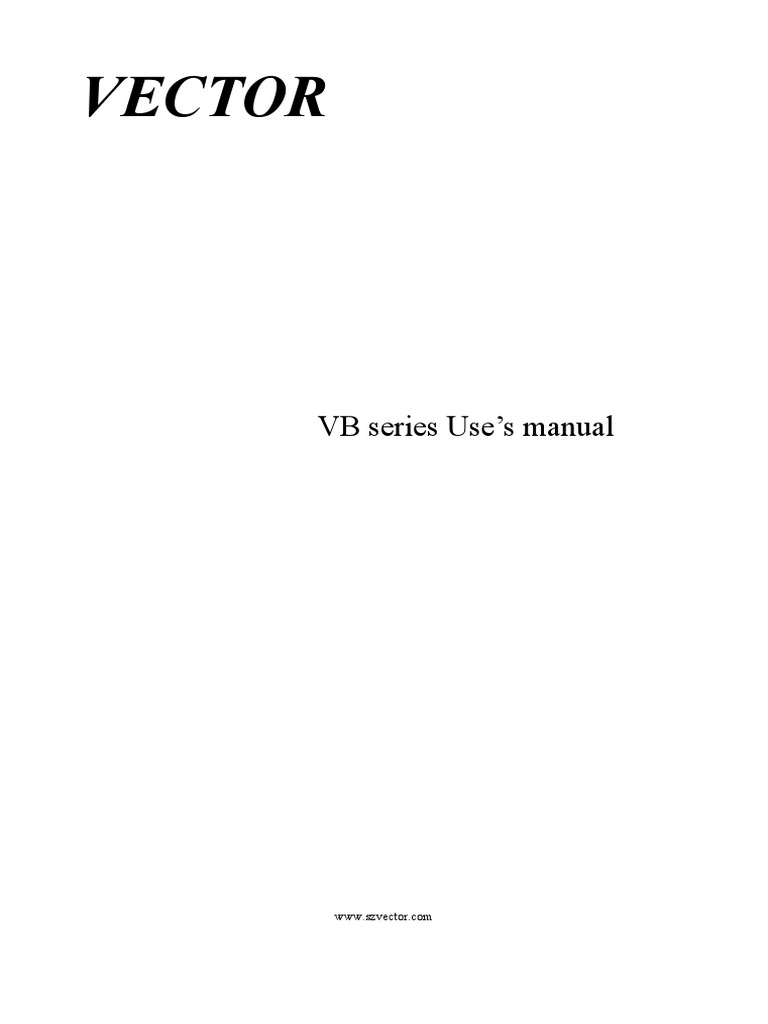Vector: VB Series Use's Manual | PDF | Electric Motor | Amplifier