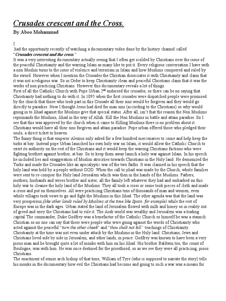 Crusades Crescent and The Cross | PDF | Crusades | Kafir