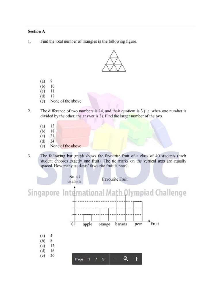 Primary 4 SIMOC 2015 | PDF