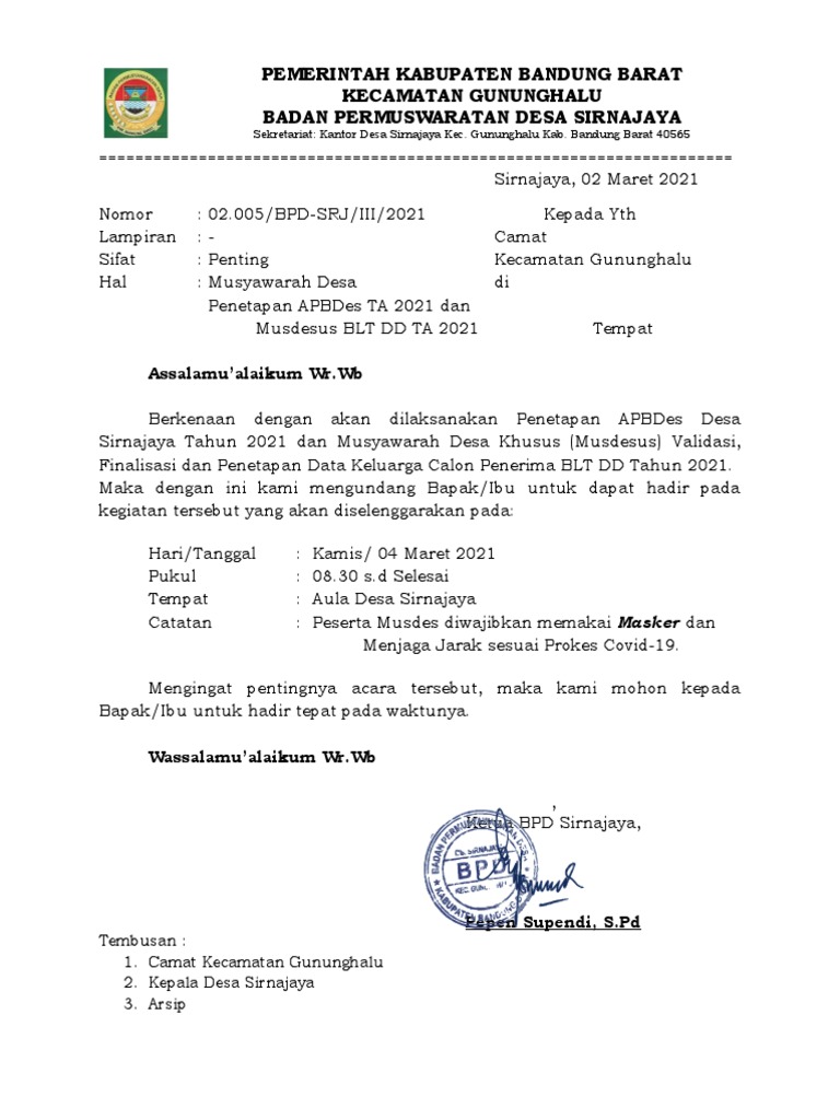 Undangan Musdes | PDF