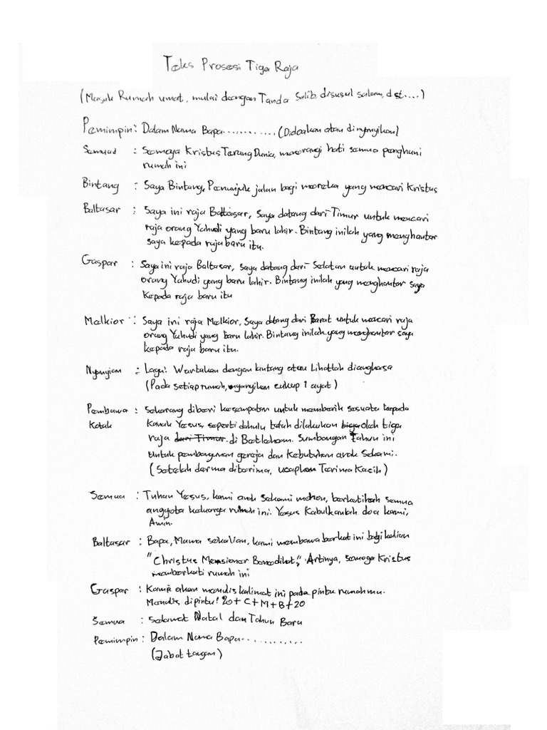 Teks Prosesi Tiga Raja | PDF