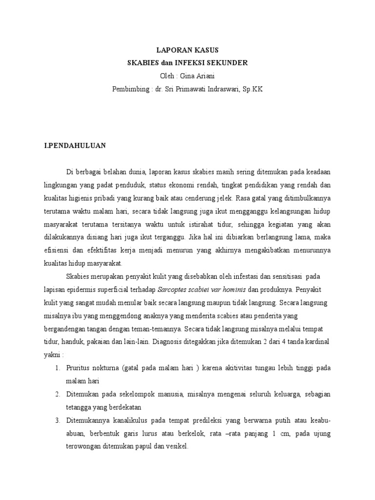 Kasus Skabies dengan Infeksi Sekunder | PDF | Sains & Matematika