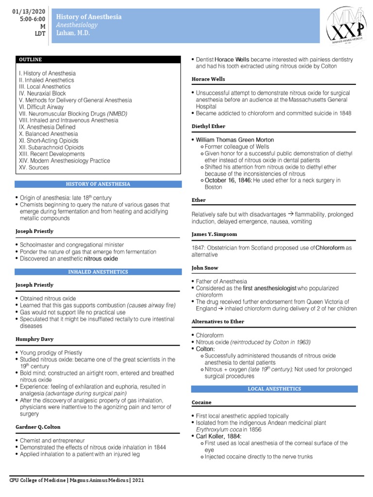 Trans - Anes 1 (Intro To Anes) | PDF | Anesthesia | Feeling
