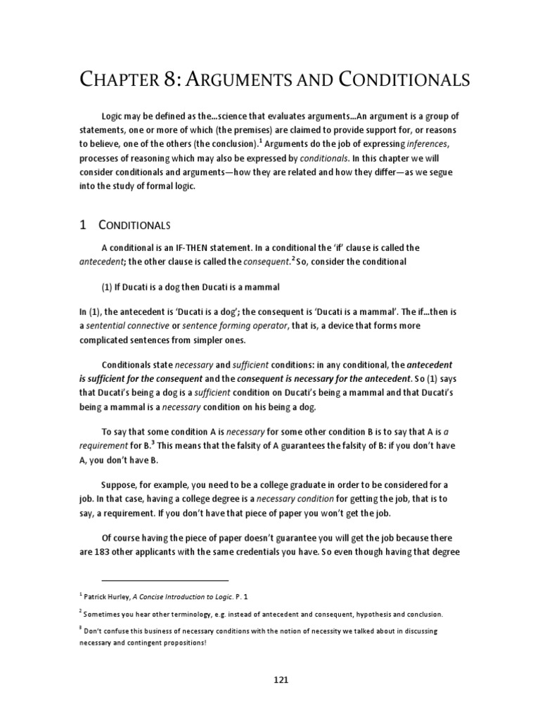 Hapter Rguments and Onditionals | PDF | Argument | Logical Consequence