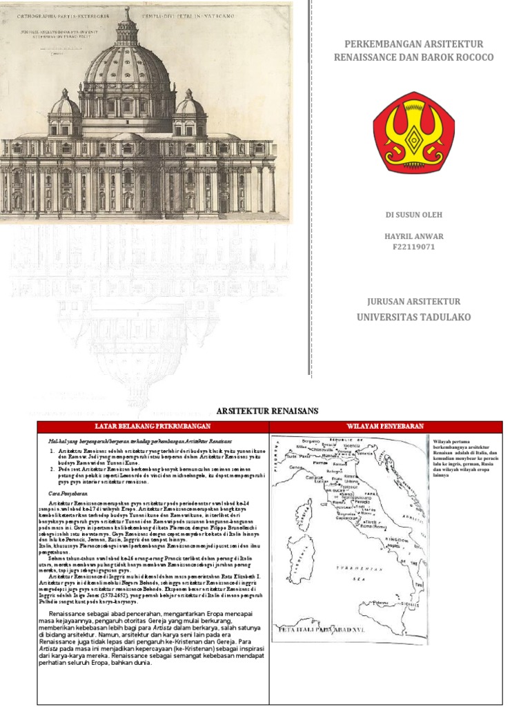Perkembangan Arsitektur Renaissance Dan Barok Rococo | PDF