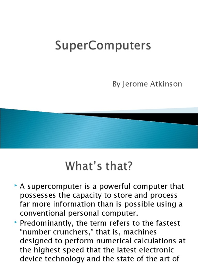 Super Computing | PDF | Supercomputer | Classes Of Computers