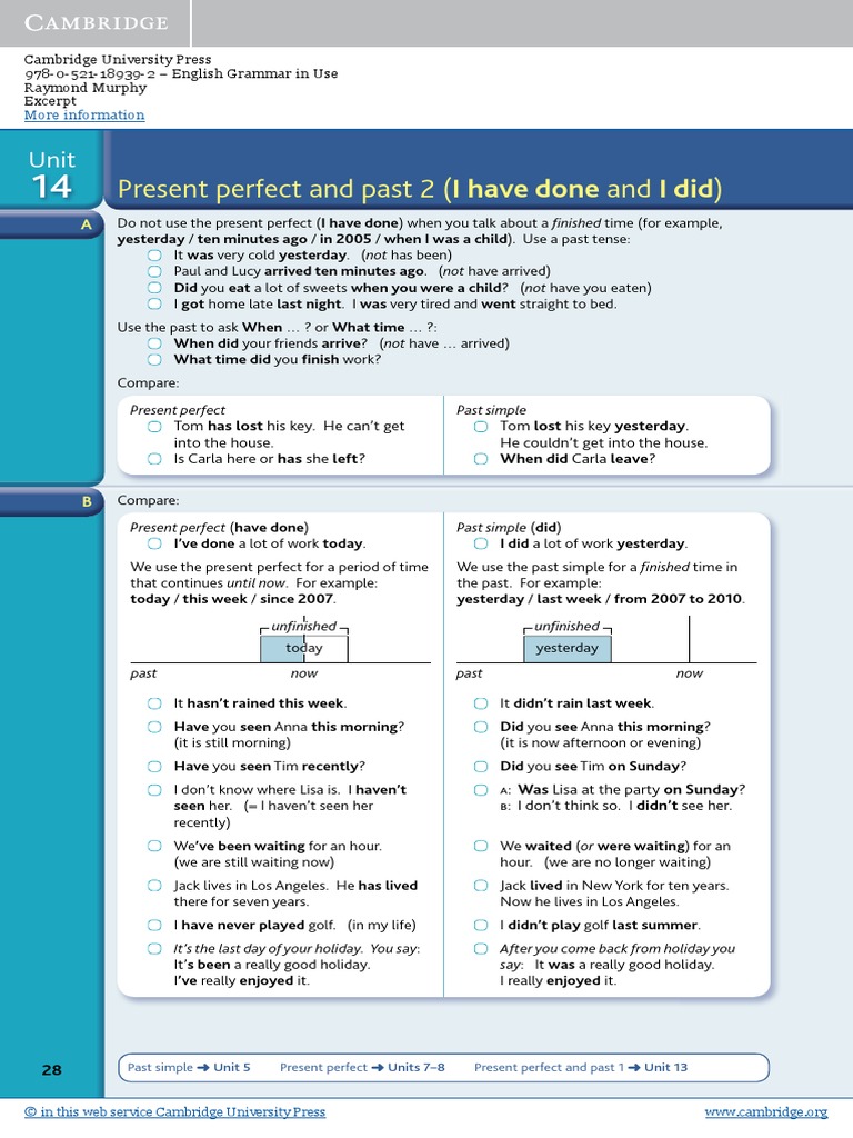 Perfect Tenses-Present Perfect Vs Past Simple | PDF