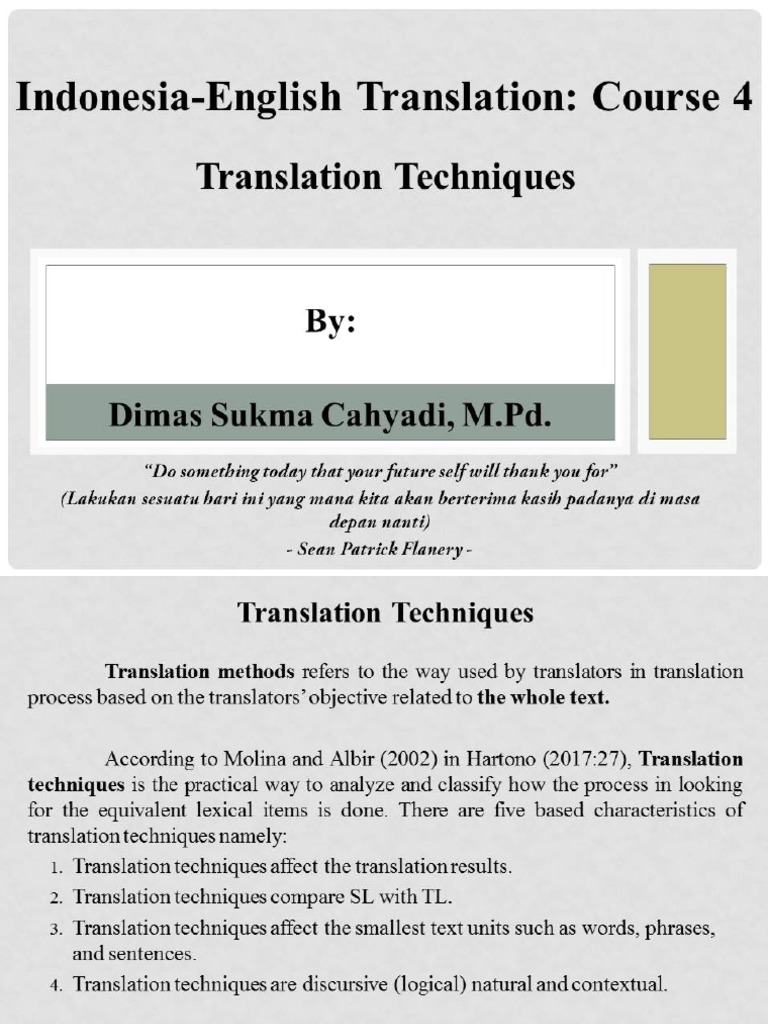 Translation Techniques | PDF
