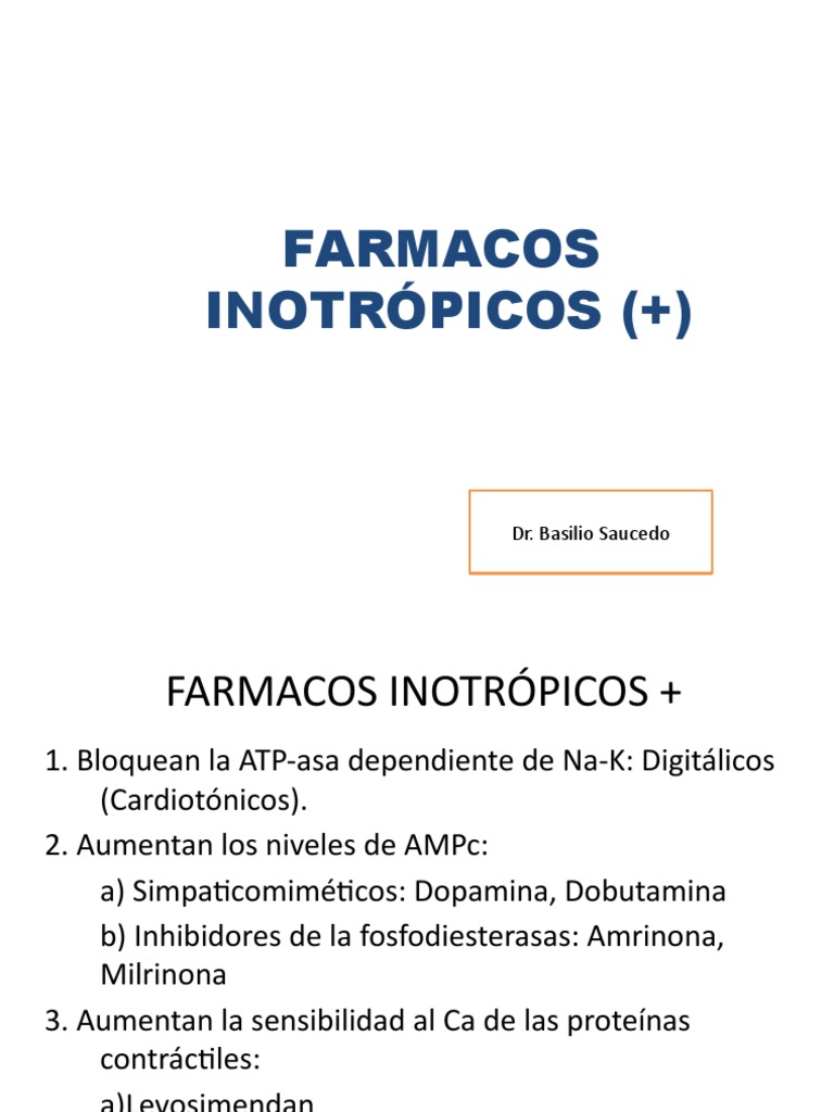 Clase 6 - Farmacos Inotropicos | PDF | Insuficiencia cardíaca | Corazón