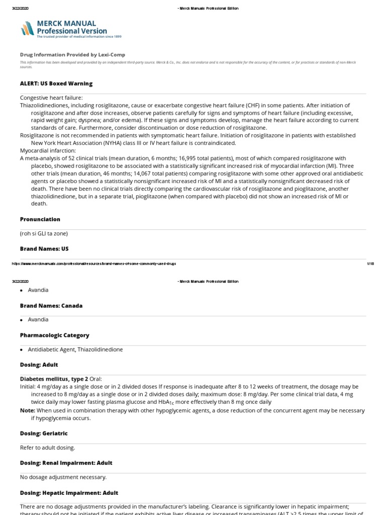 Merck Manual Professional Version: ALERT: US Boxed Warning | PDF ...