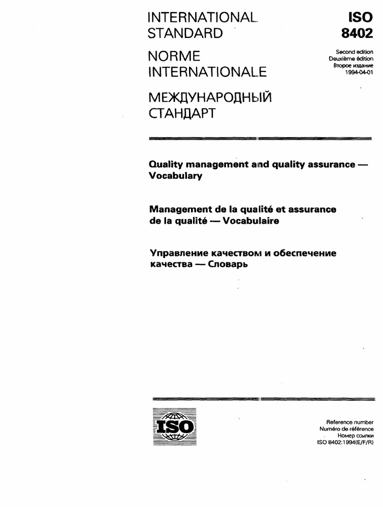 Iso 8402 | PDF | International Organization For Standardization ...