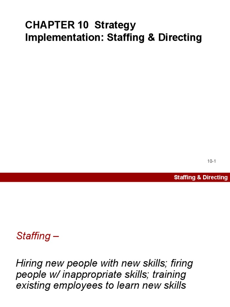 CHAPTER 10 Strategy Implementation: Staffing & Directing | PDF | Performance Appraisal | Business