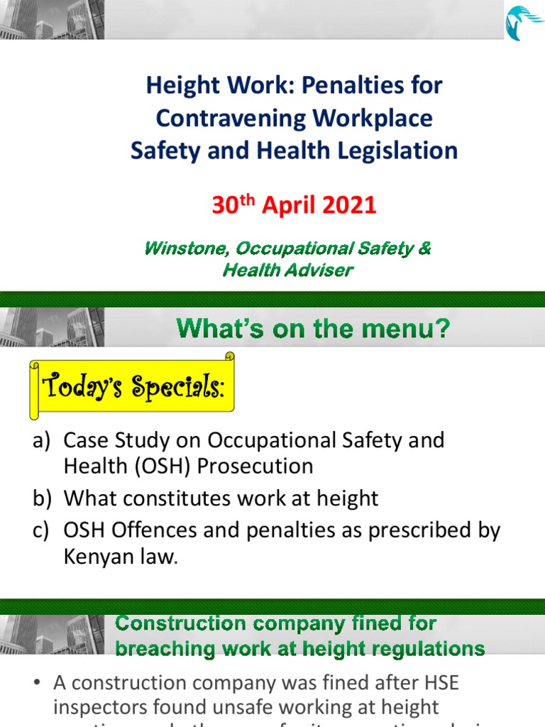 Penalties For Contravening Workplace Safety and Health Law | PDF