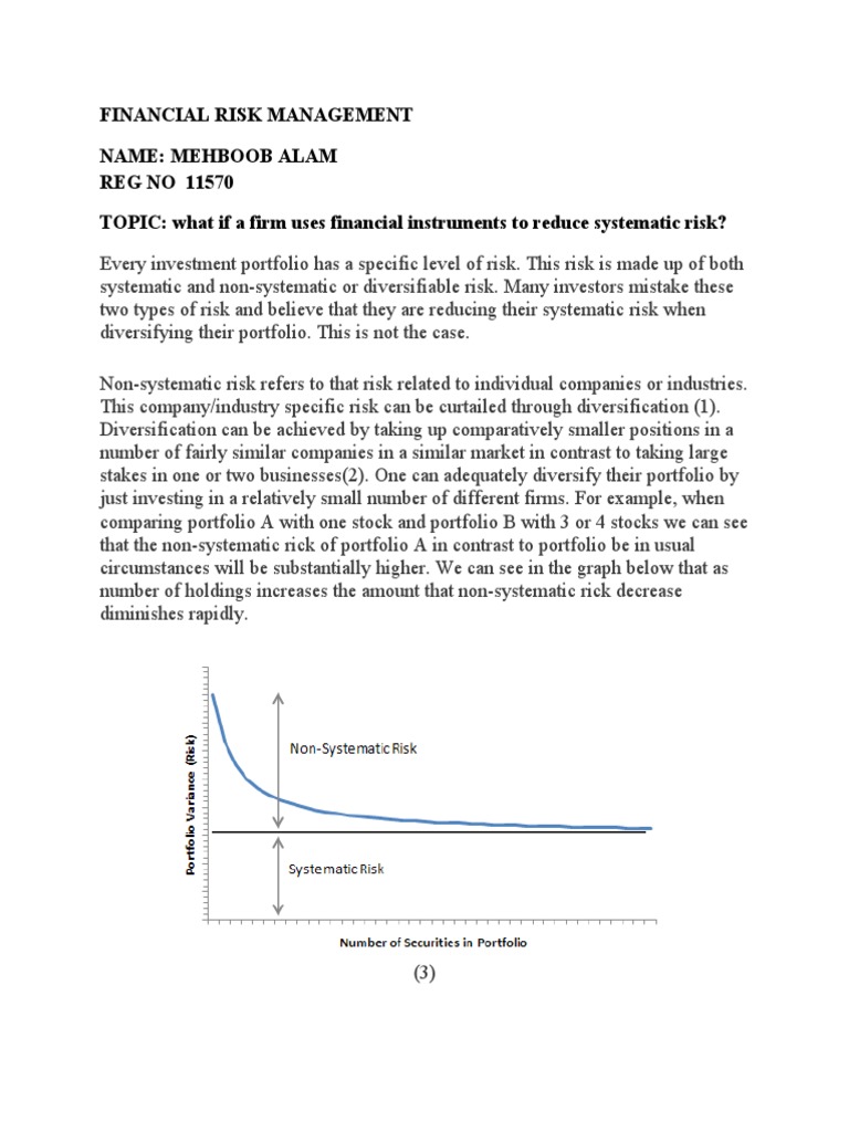 Financial Risk Management Reducing Systematic Risk | PDF | Beta ...