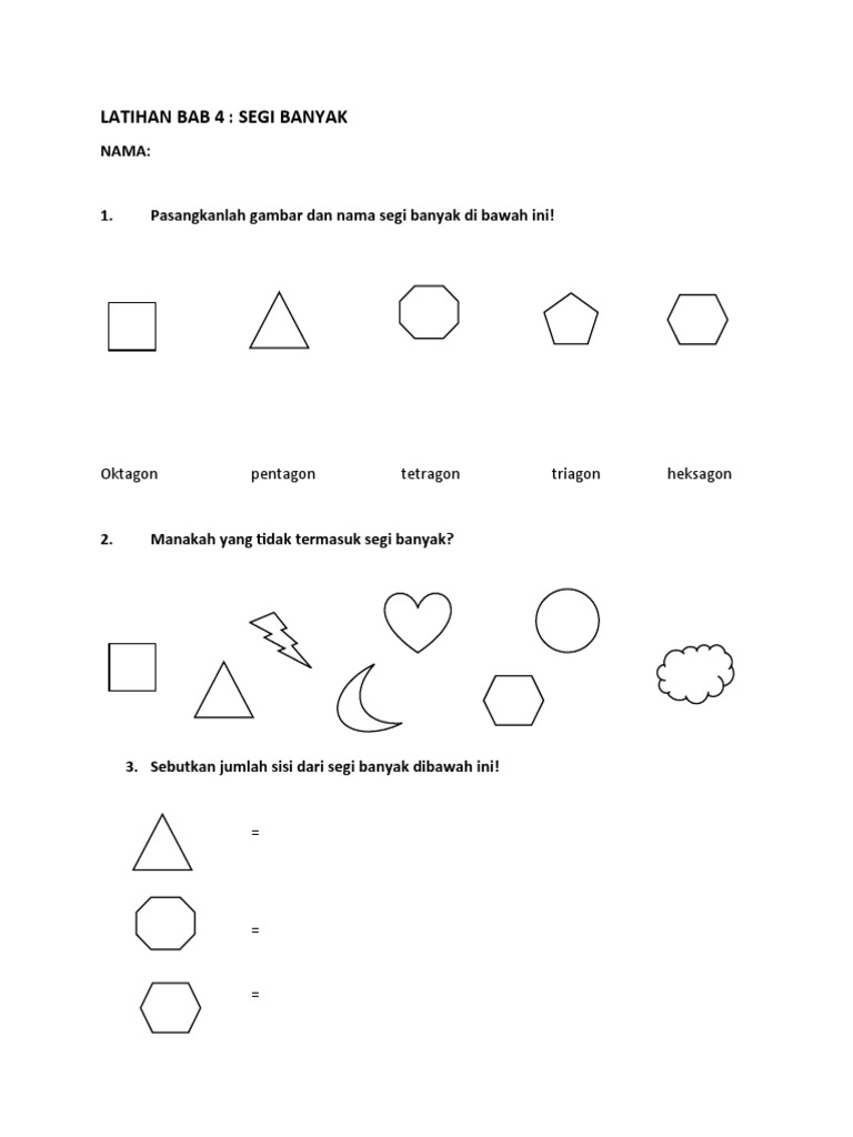 Latihan Segi Banyak dan Keliling | PDF