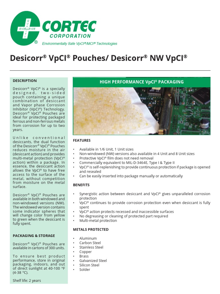Desicorr Vpci Pouches/ Desicorr NW Vpci: Corporation | PDF | Metals ...