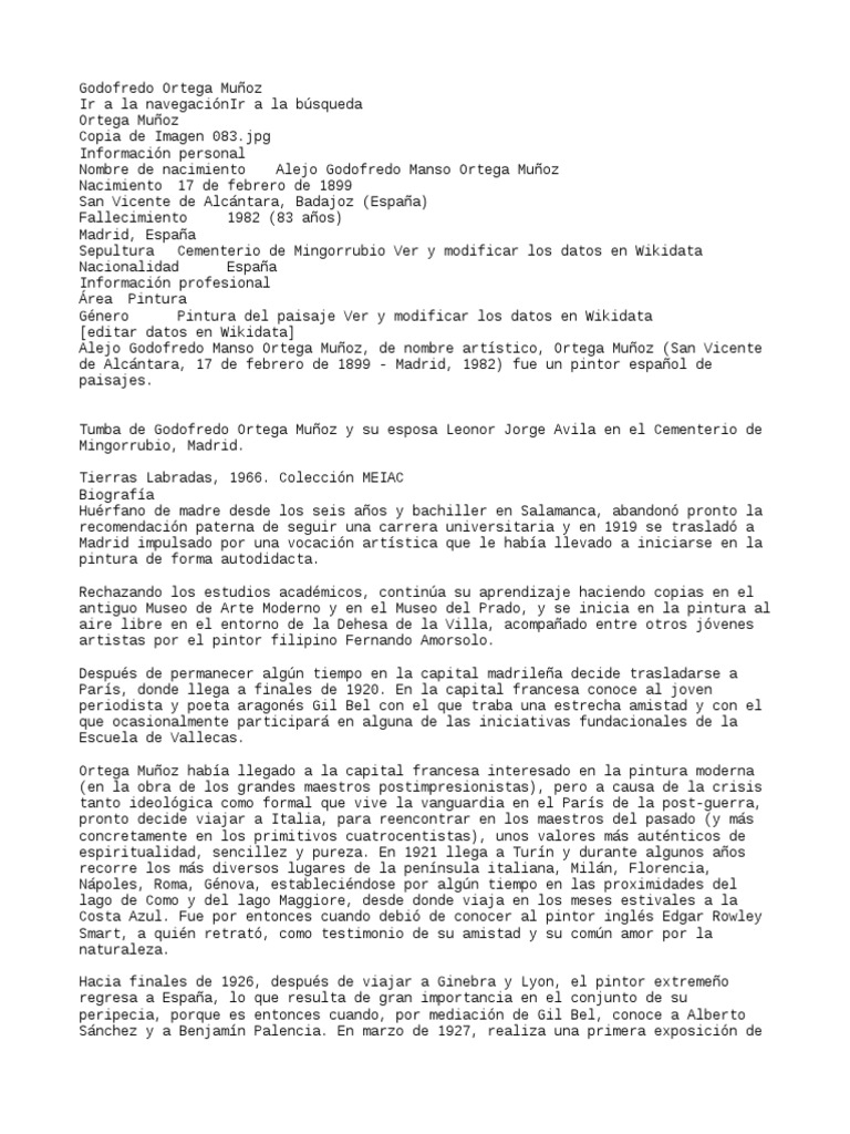 Godofredo Ortega Muñoz | PDF | Wikipedia | Madrid