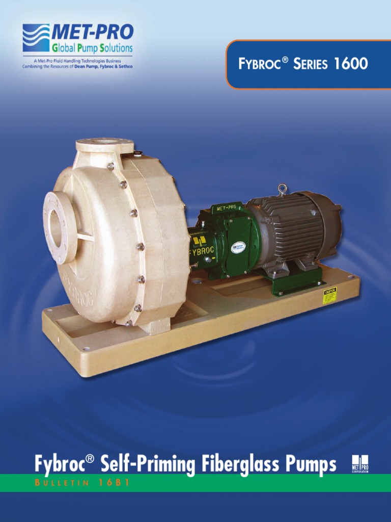 FYBROC-Series 1600-1630 Self Primming Close Coupled Pump | PDF | Pump | Horsepower