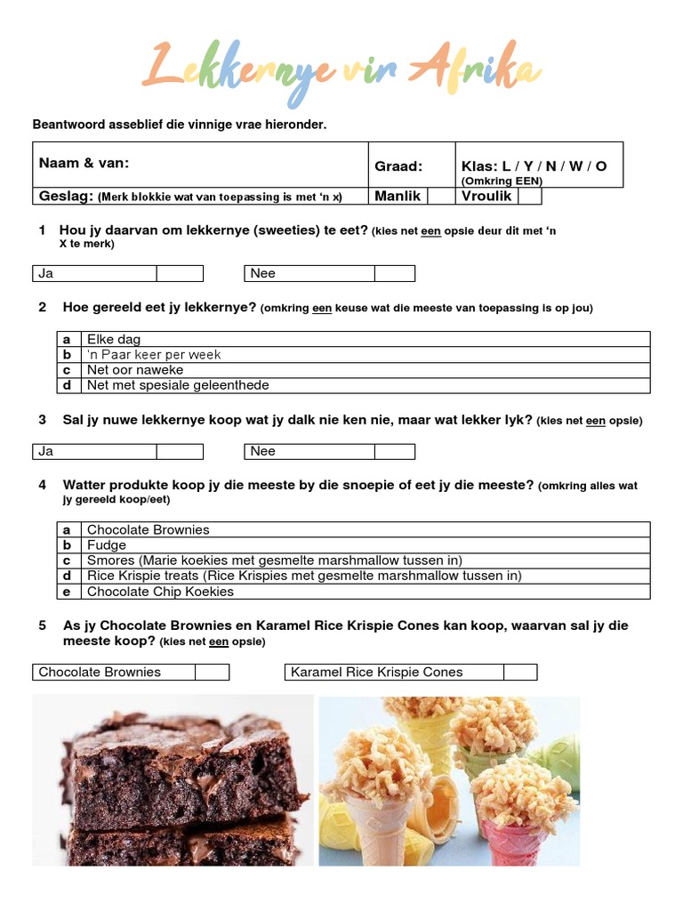 Markdag Vraelys EBW Gr7 (Nina 2020) (Finaal) | PDF
