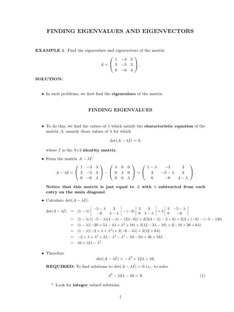 Solution Eigen | PDF | Eigenvalues And Eigenvectors | Matrix (Mathematics)