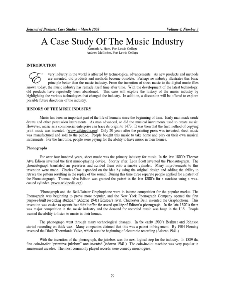 A Case Study of The Music Industry | PDF | Compact Disc | Sound ...