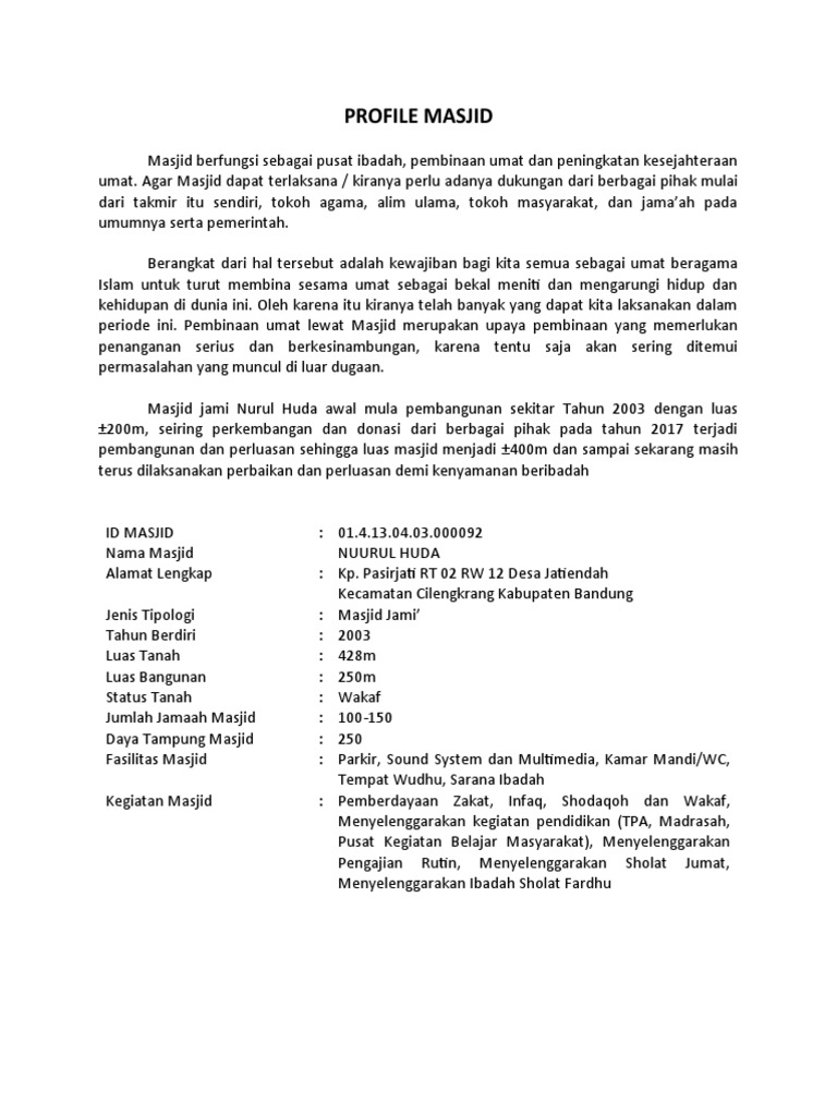 Profile Masjid | PDF
