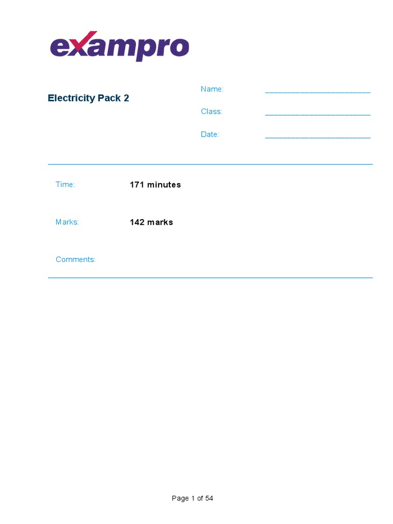 AQA Physics A-Level Electricity Questions (Pack 2) | PDF | Electrical ...