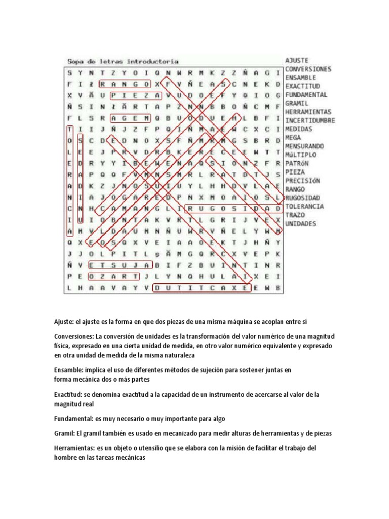 Sopa de Letras | PDF | Medición | Metrología