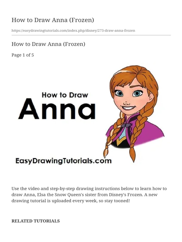 How to Draw Anna (Frozen)+
