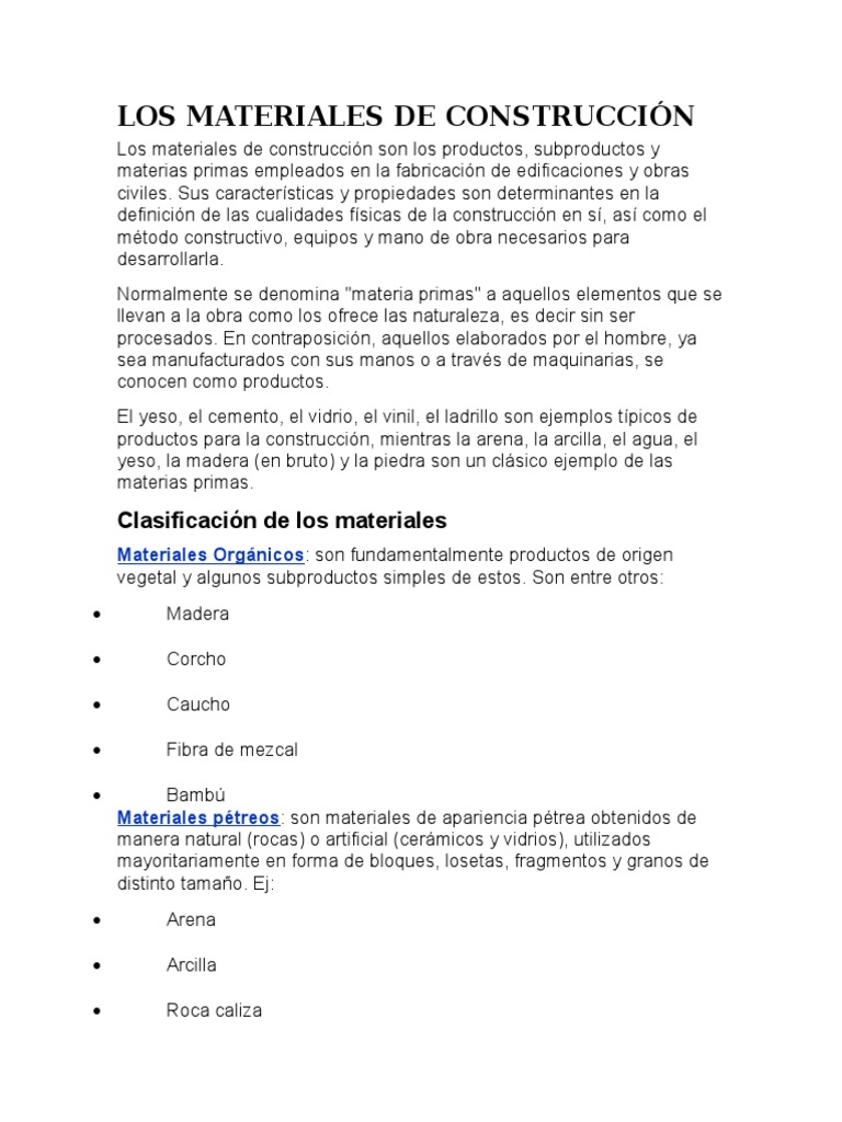 Los Materiales de Construcción1 | PDF