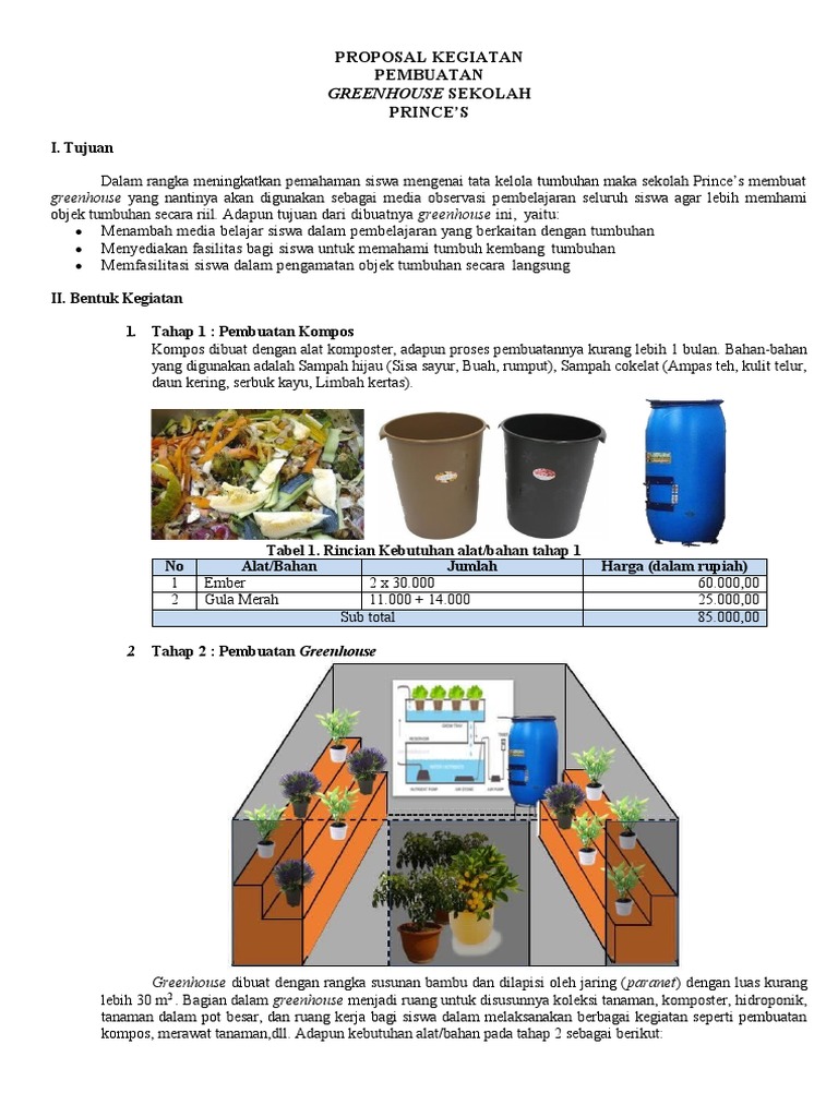 Proposal Greenhouse Price's | PDF