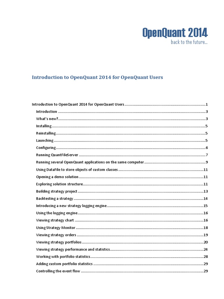 Introduction To OpenQuant 2014 For OpenQuant Users | PDF | Object (Computer Science) | Computer File