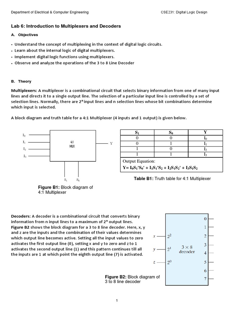 Lab 6 Mux and Decoder | PDF | Logic Gate | Computer Engineering
