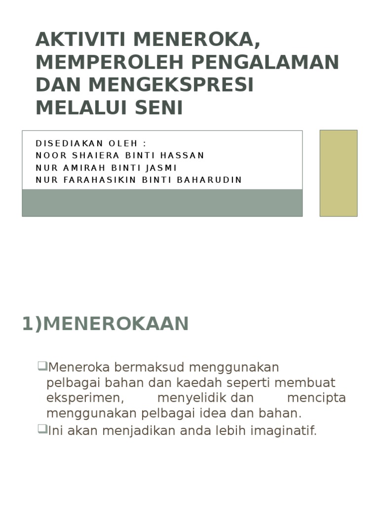 MENEROKA POTENSI DAN KREATIVITI MELALUI SENI | PDF