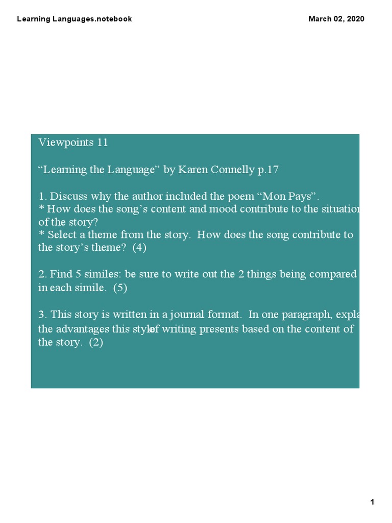 Learning Languages | PDF