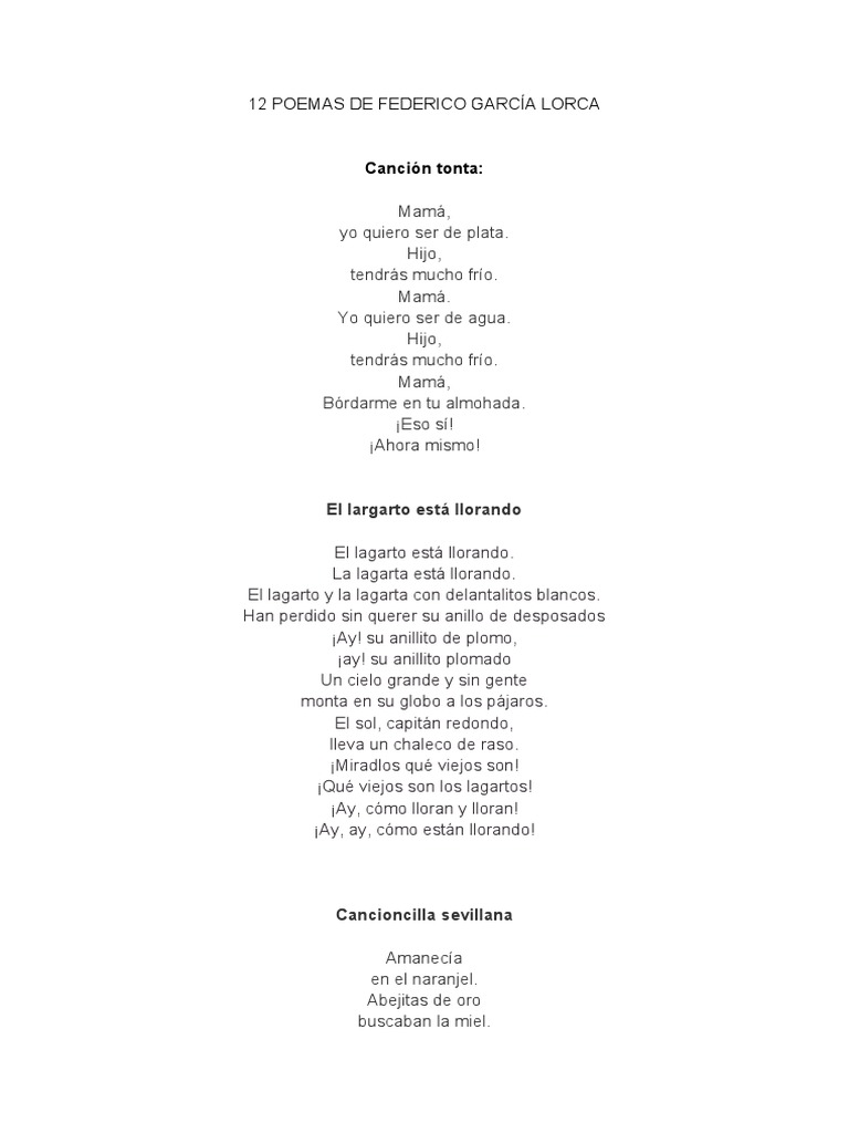 12 Poemas de Federico García Lorca | PDF | Naturaleza