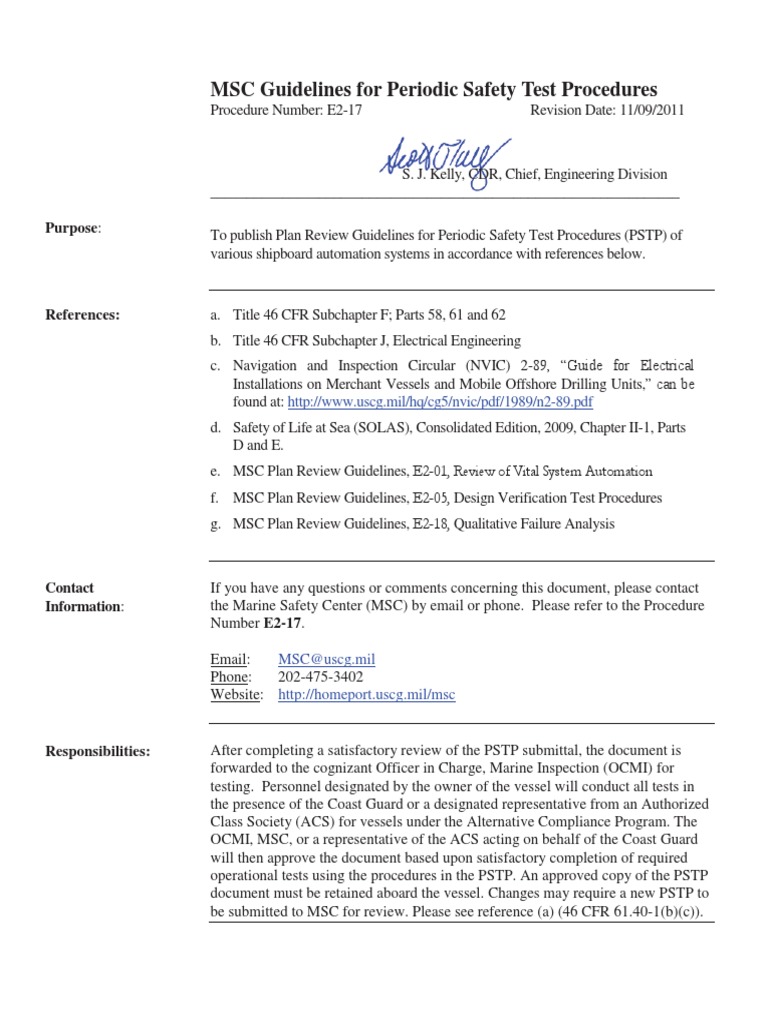 PRG E2-17 2011 11 09 Periodic Safety Test Procedures | PDF | Nature