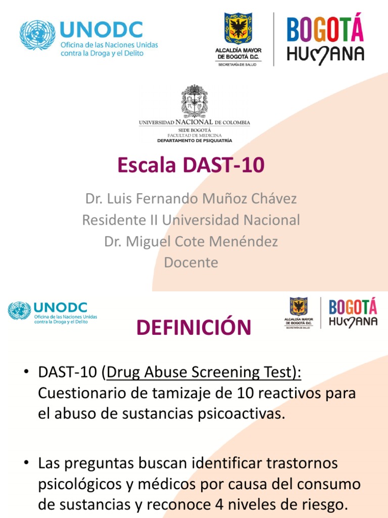 Dast 10 Presentacion | PDF | La dependencia de sustancias | Psiquiatría