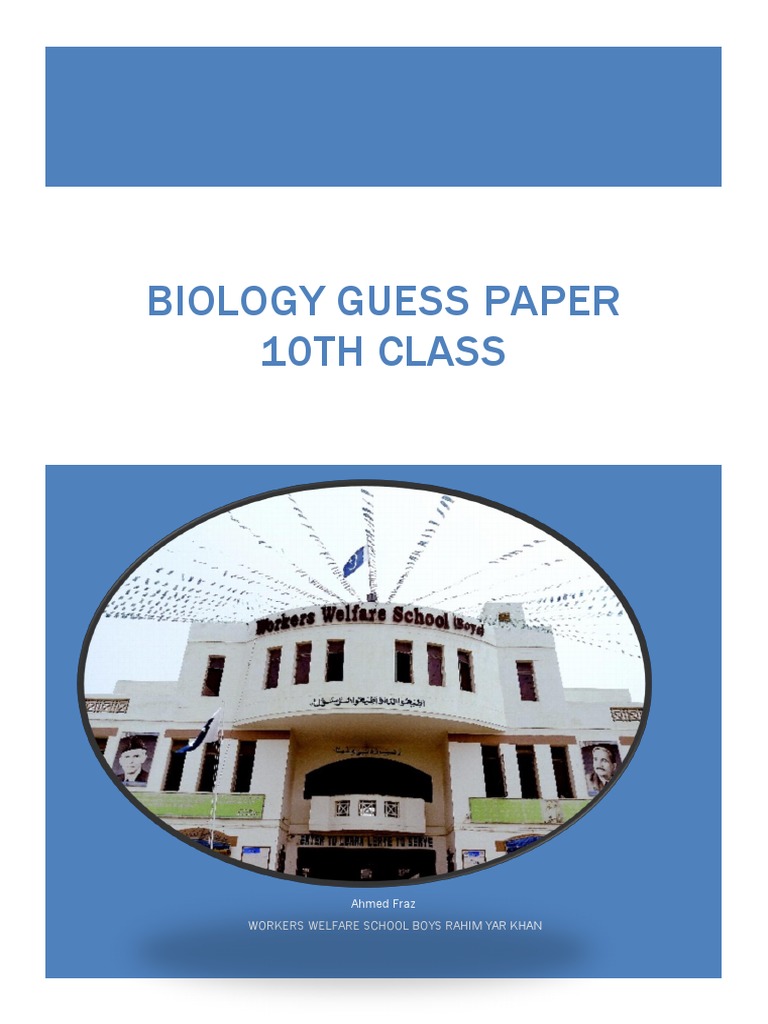 10th Class Biology Guess Paper | PDF | Kidney | Joint