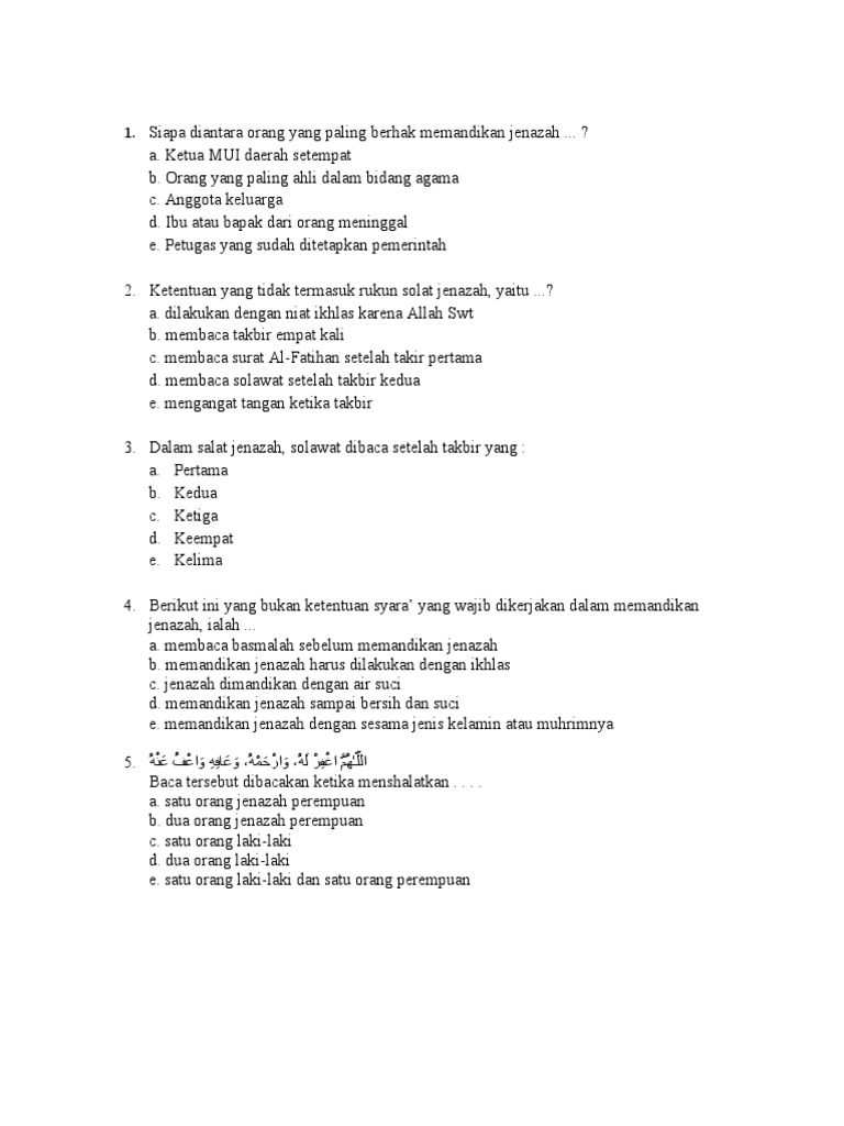 Soal Materi SMA Jenazah | PDF
