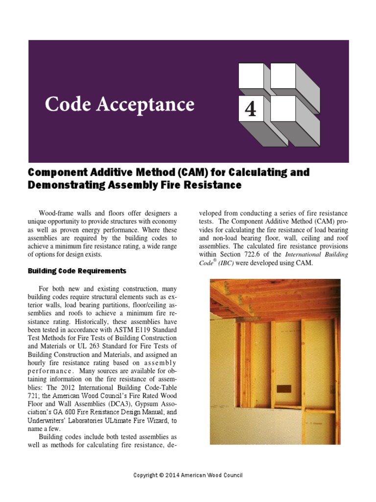 AWC-DCA4-CAM For Calculating and Demonstrating Assembly Fire Resistance ...