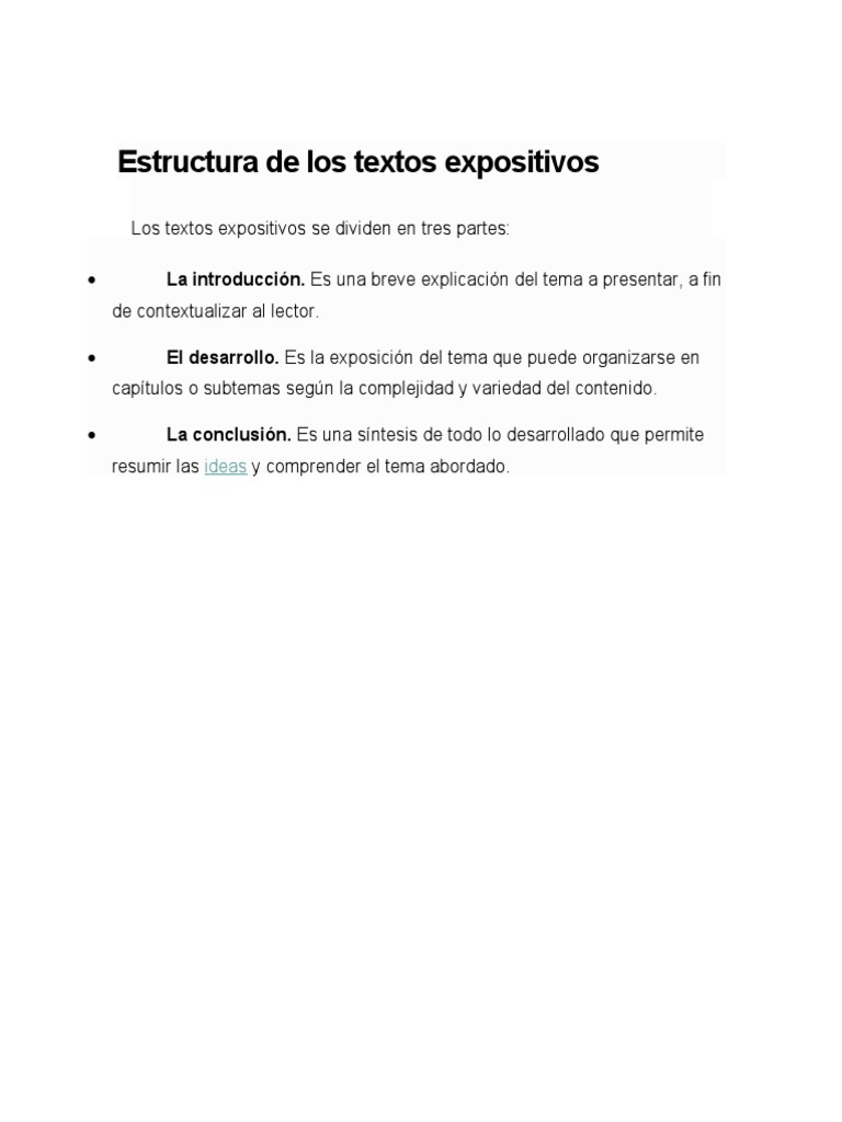 Partes de Un Texto Expositivo | PDF