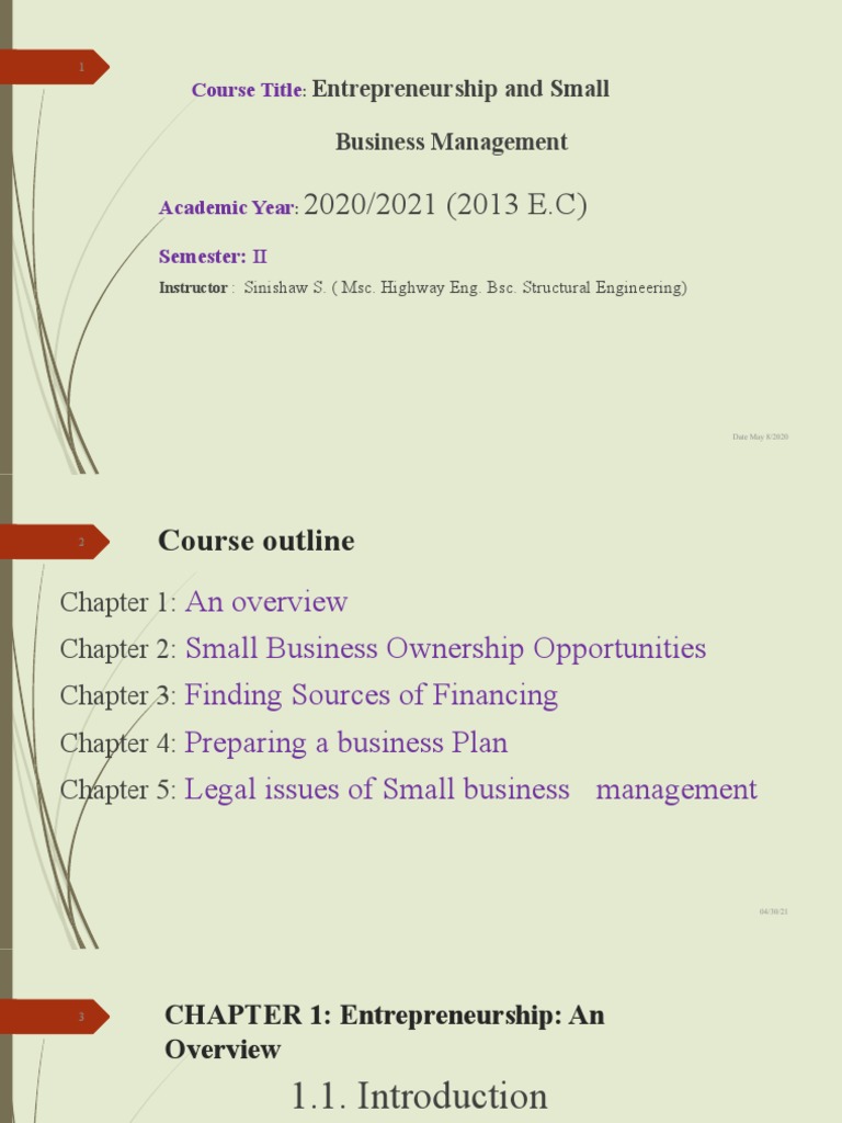 Chapter 1 Entreprenurship PPT | PDF | Entrepreneurship | Innovation