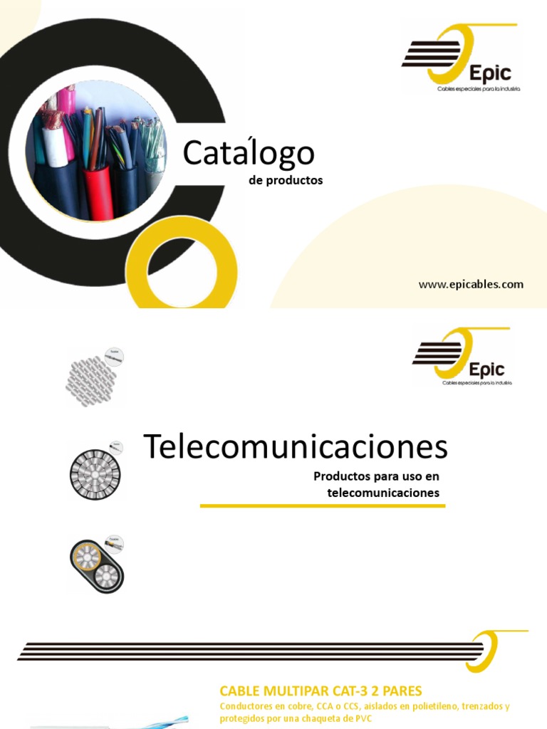 Catalogo EPIC Cables Especiales (CLARO) | PDF | Cobre | Conductor electrico