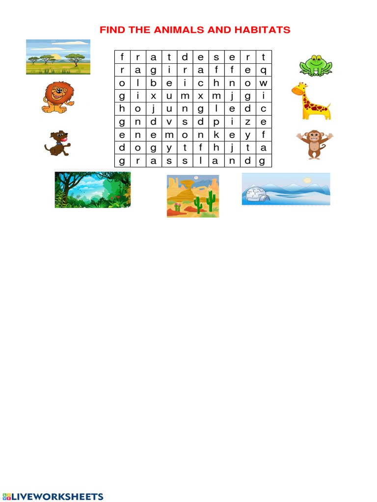 ANimals and Habitats Crossword | PDF