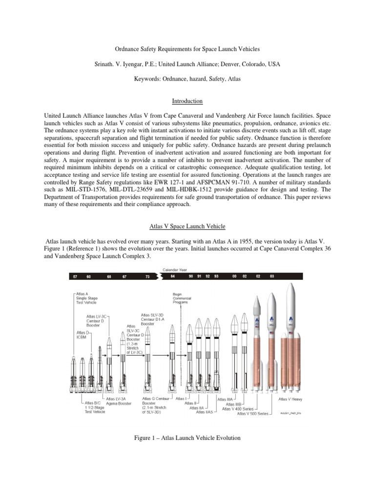 Ordnance Safety for Space Launch Vehicles | PDF